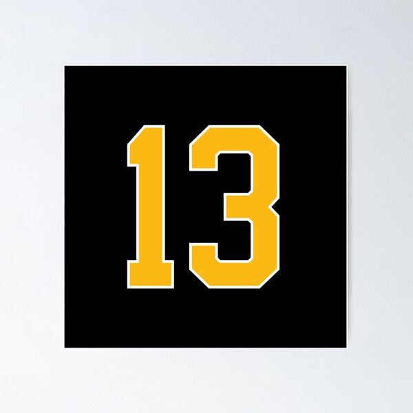 "Yellow Number 13 lucky sports jersey thirteen" Poster for Sale by ...