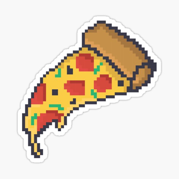 "Blue Pizza Pattern | 8 Bit Pixel Art" Sticker by Mutism-Merch | Redbubble