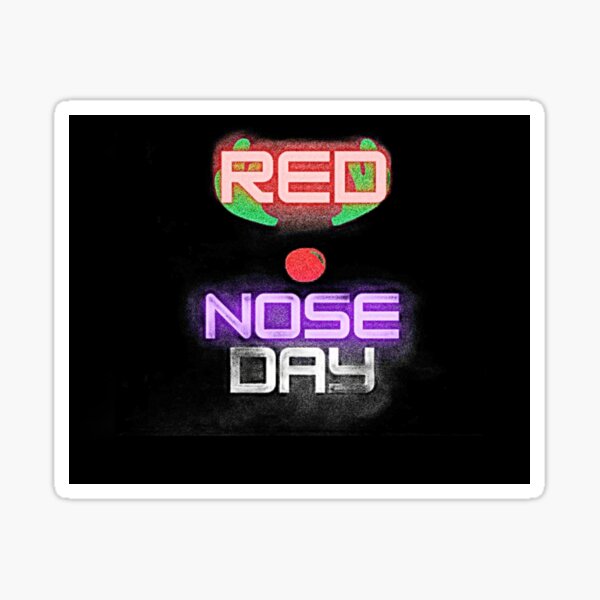 "Funny red nose day" Sticker by LitoShop | Redbubble