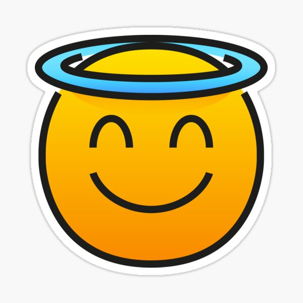 "Angel Blushing Smile Emoji" Sticker by CozyShop69 | Redbubble