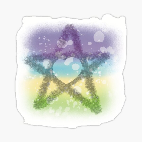"Rainbow Star Heart" Sticker by EllieRoseMcKee | Redbubble
