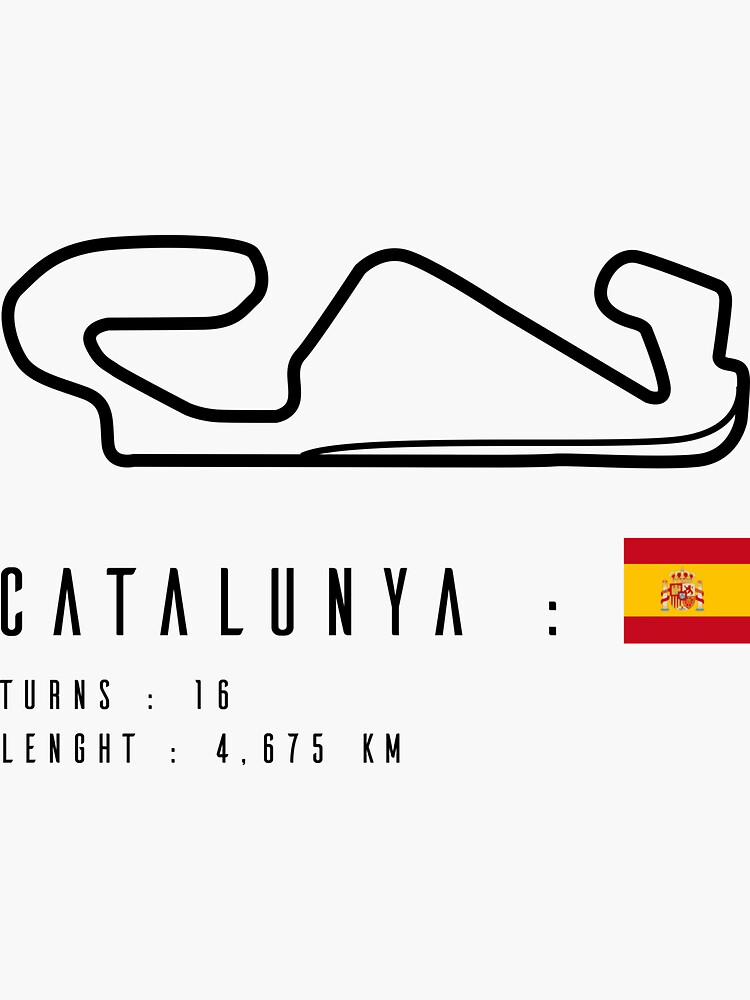 "Barcelona-Catalunya - RACE TRACK" Sticker by RaceTrack-F1 | Redbubble