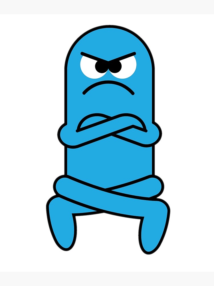 "Mr. Men angry blue cartoon " Poster for Sale by Dieuwkeg | Redbubble