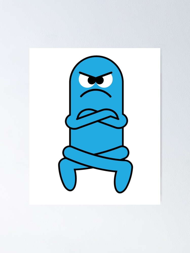 "Mr. Men angry blue cartoon " Poster for Sale by Dieuwkeg | Redbubble