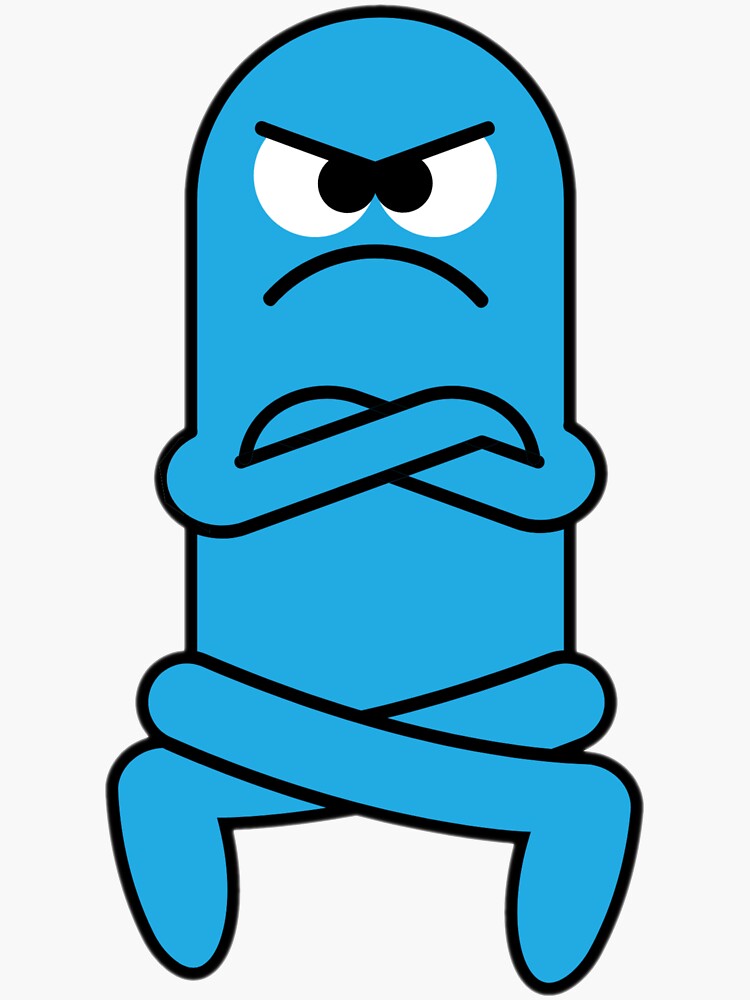 "Mr. Men angry blue cartoon " Sticker by Dieuwkeg | Redbubble