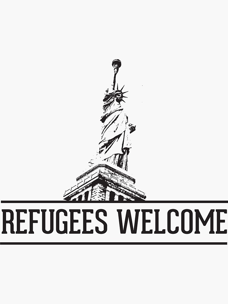 "Refugees Welcome" Sticker for Sale by TimCheesebrow | Redbubble