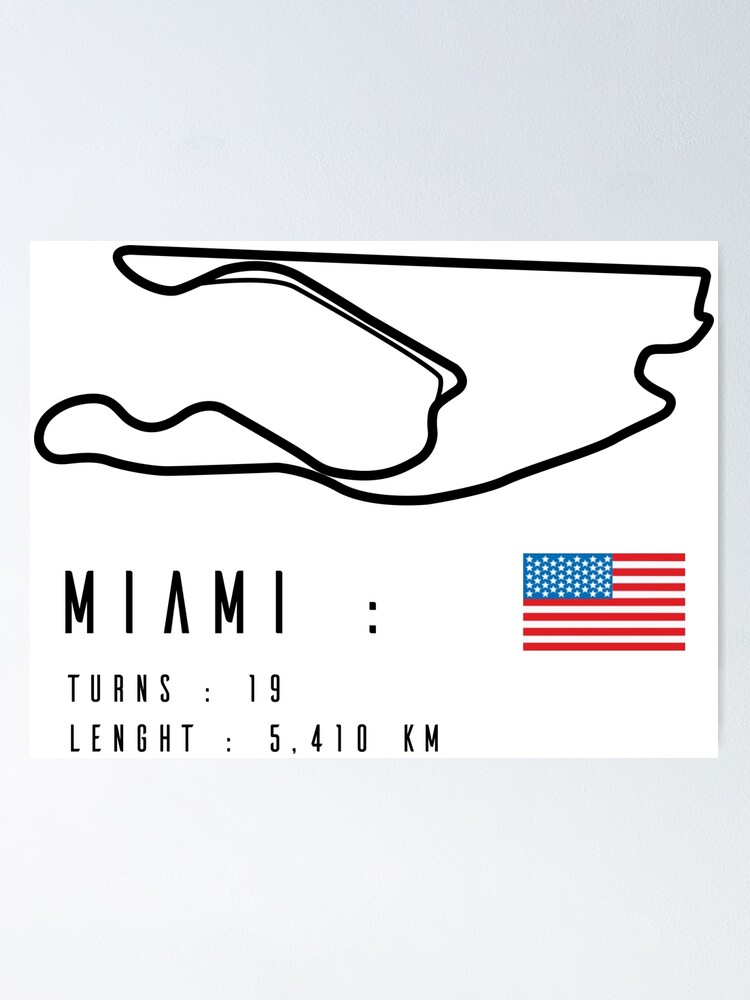 "Miami International Autodrome - RACE TRACK" Poster by RaceTrack-F1 ...
