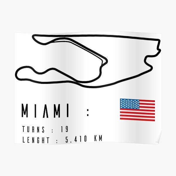 "Miami International Autodrome - RACE TRACK" Poster by RaceTrack-F1 ...