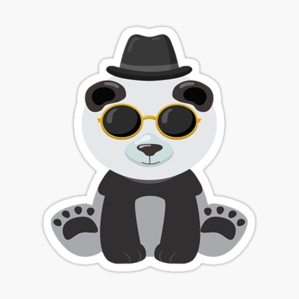 "Gentleman Panda Smart Cute Sticker" Sticker by Desisme | Redbubble