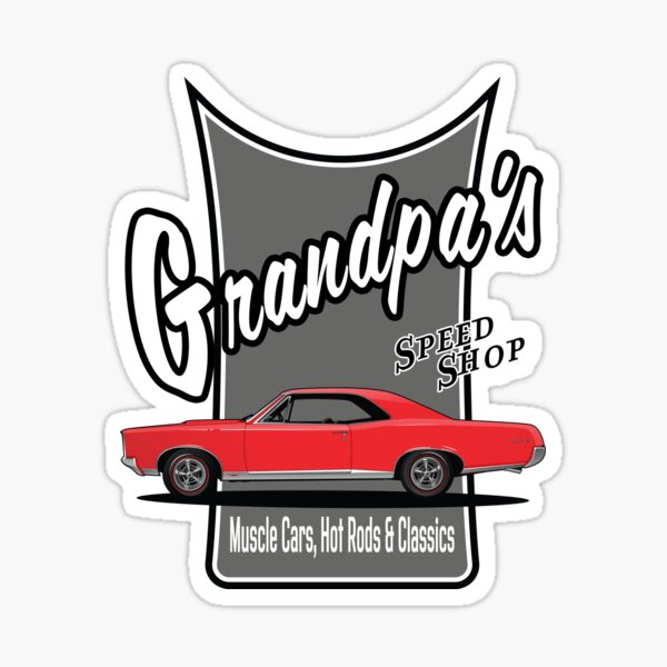 "Personalized Hot Rod Speed Shop design for Grandpa - Red Pontiac GTO ...