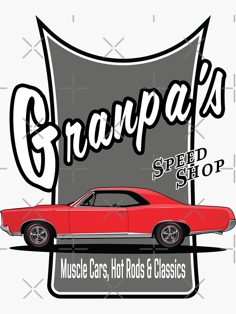 "Personalized Hot Rod Speed Shop design for Granpa - Red Pontiac GTO ...
