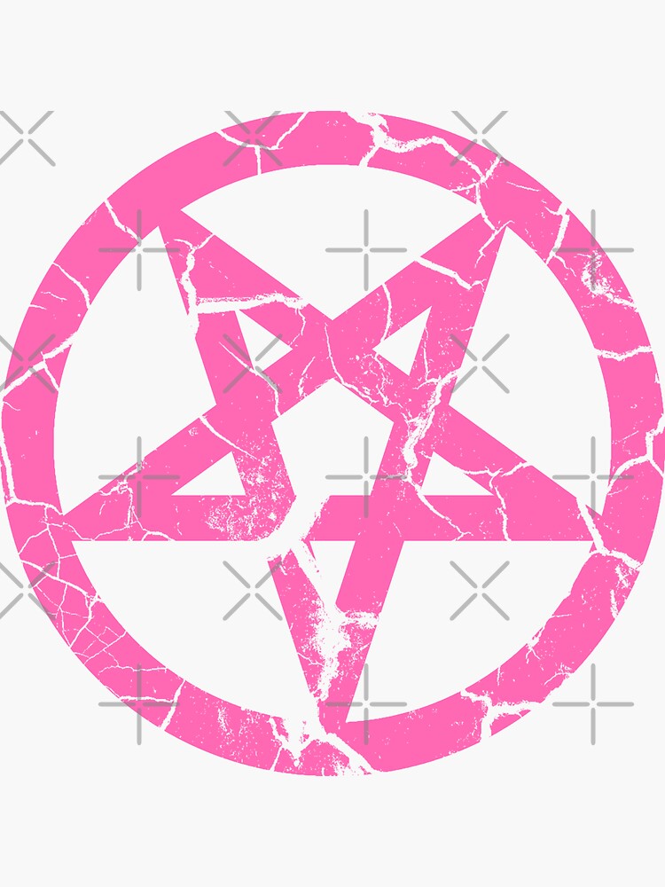 "Pentagram--Hot Pink-Cracked" Sticker for Sale by SCHPiDAUU | Redbubble