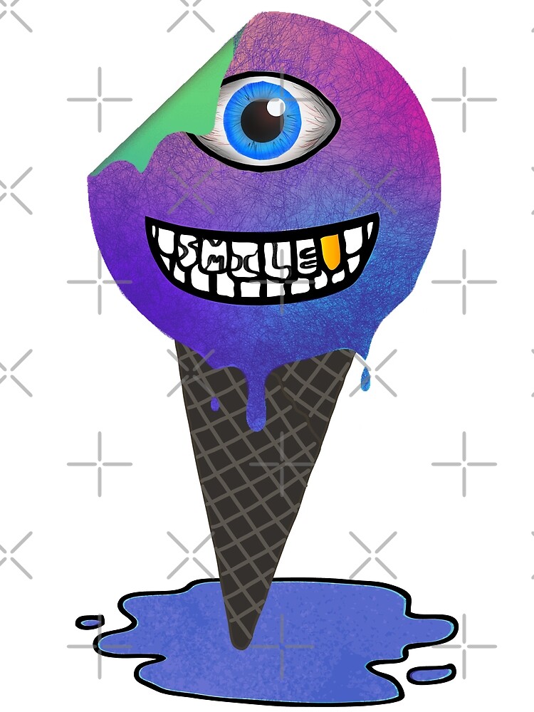 "Melting Hairy Monster Ice Cream Cone" Poster for Sale by YesArtStudios ...