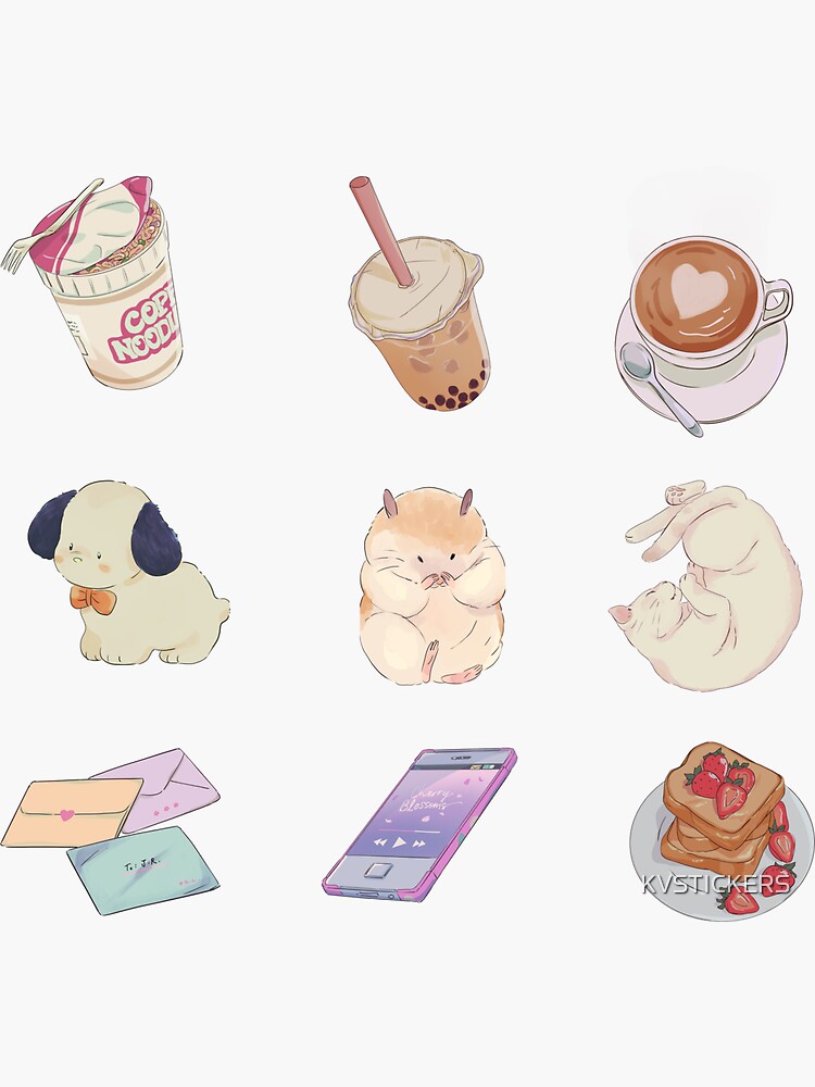 "Cute Aesthetic Sticker PACK" Sticker for Sale by KVSTICKERS | Redbubble