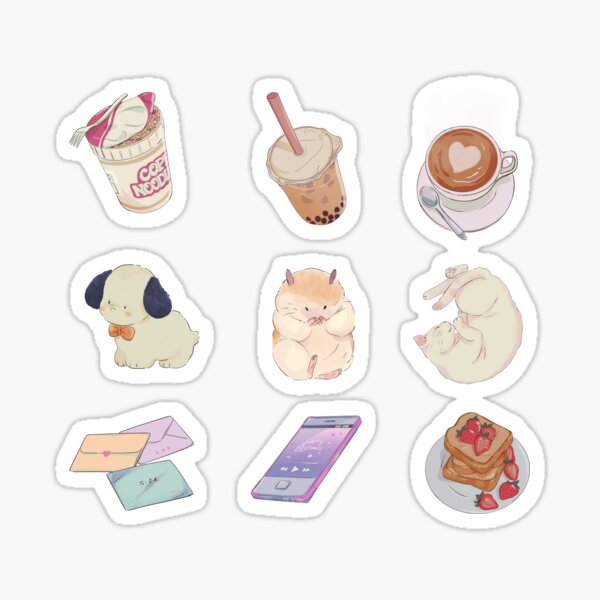"Cute Aesthetic Sticker PACK" Sticker for Sale by KVSTICKERS | Redbubble