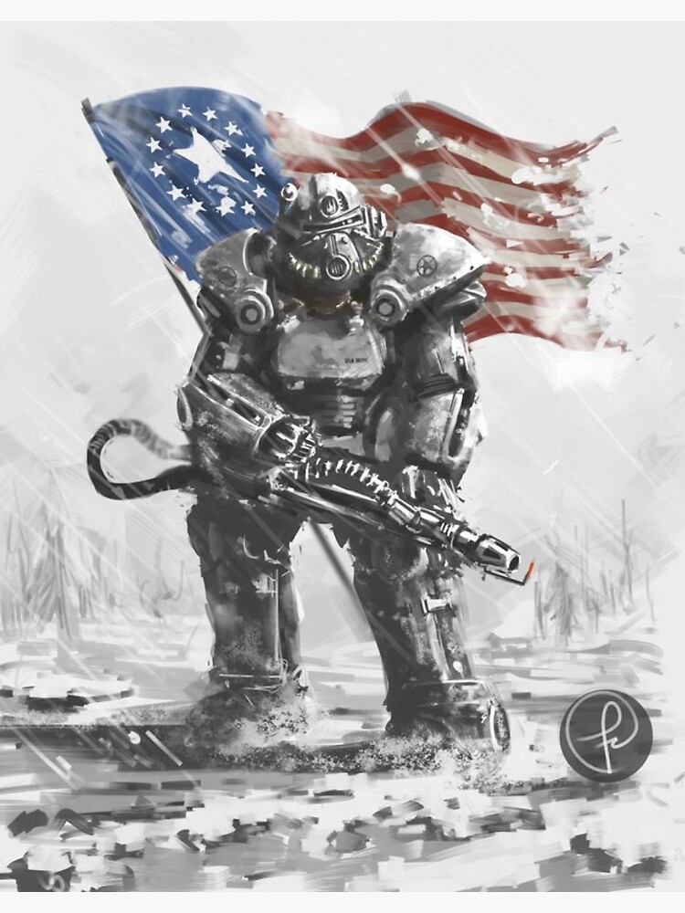 "Fallout 3 Enclave Power Armour Soldier " Sticker by Fallout76ers ...