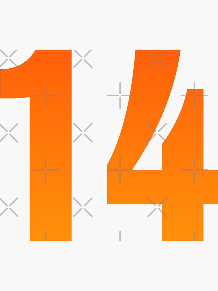 "Sports Team Number Fourteen 14" Sticker for Sale by Nenicute | Redbubble