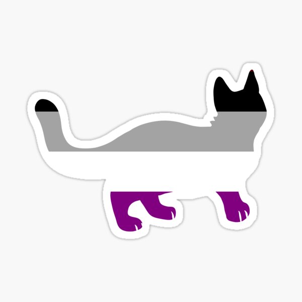 "Asexual - cat" Sticker by toadtopia | Redbubble