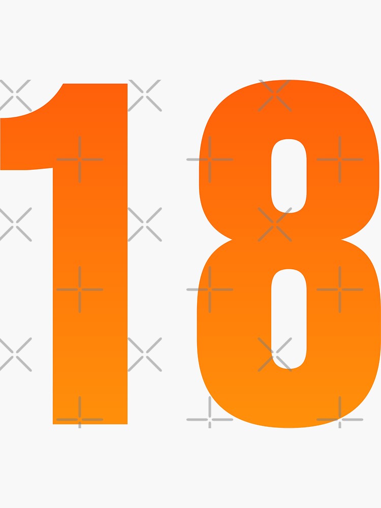 "Sports Team Number Eighteen 18" Sticker by Nenicute | Redbubble