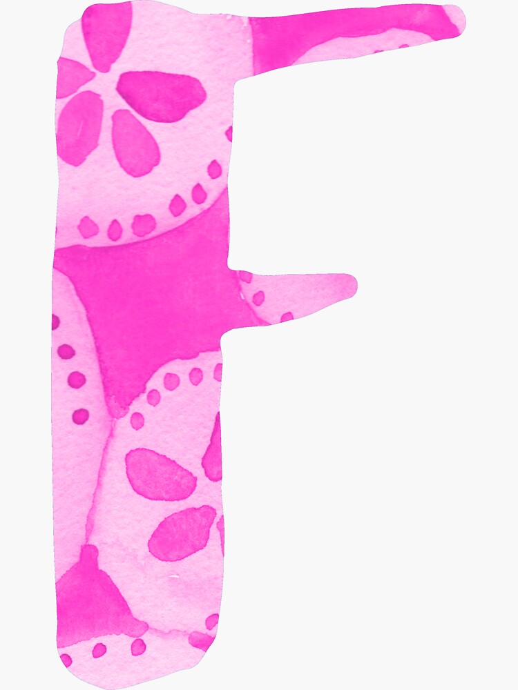 Pegatina «Pink Beachy Acuarela Monograma Letra F» de watercolorsY ...