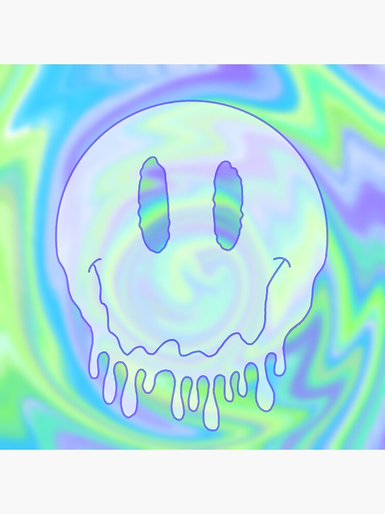 "melty trippy smiley" Sticker by zozizzle | Redbubble