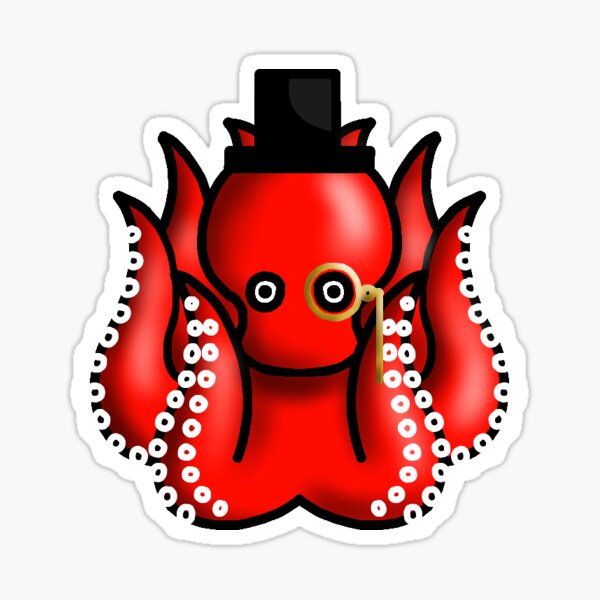 "red professor octopus" Sticker by octo-PS | Redbubble