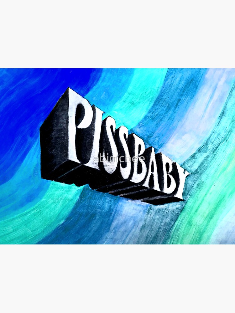 "Pissbaby in Blue" Sticker by abimcbee | Redbubble