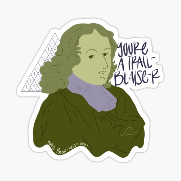 "Blaise Pascal" Sticker by laavrisart | Redbubble