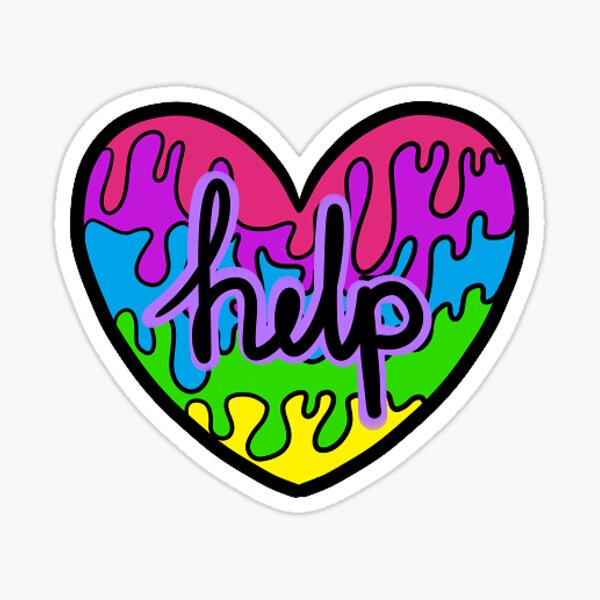 ""Help"" Sticker for Sale by hippietay98 | Redbubble