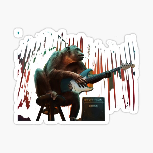 "Dance monkey, guitar monkey" Sticker for Sale by Ayoub-blhcn | Redbubble