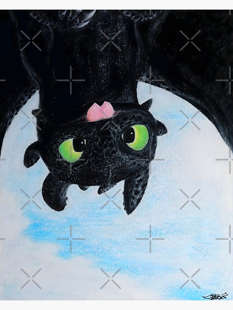 "Toothless Upside Down Flight" Poster for Sale by Lycoris-art | Redbubble