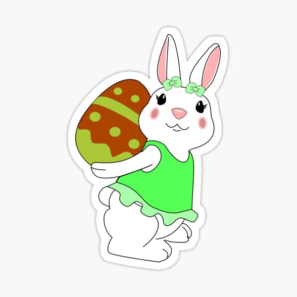 "Happy Easter sticker - Easter bunny girl sticker" Sticker by Marcia ...