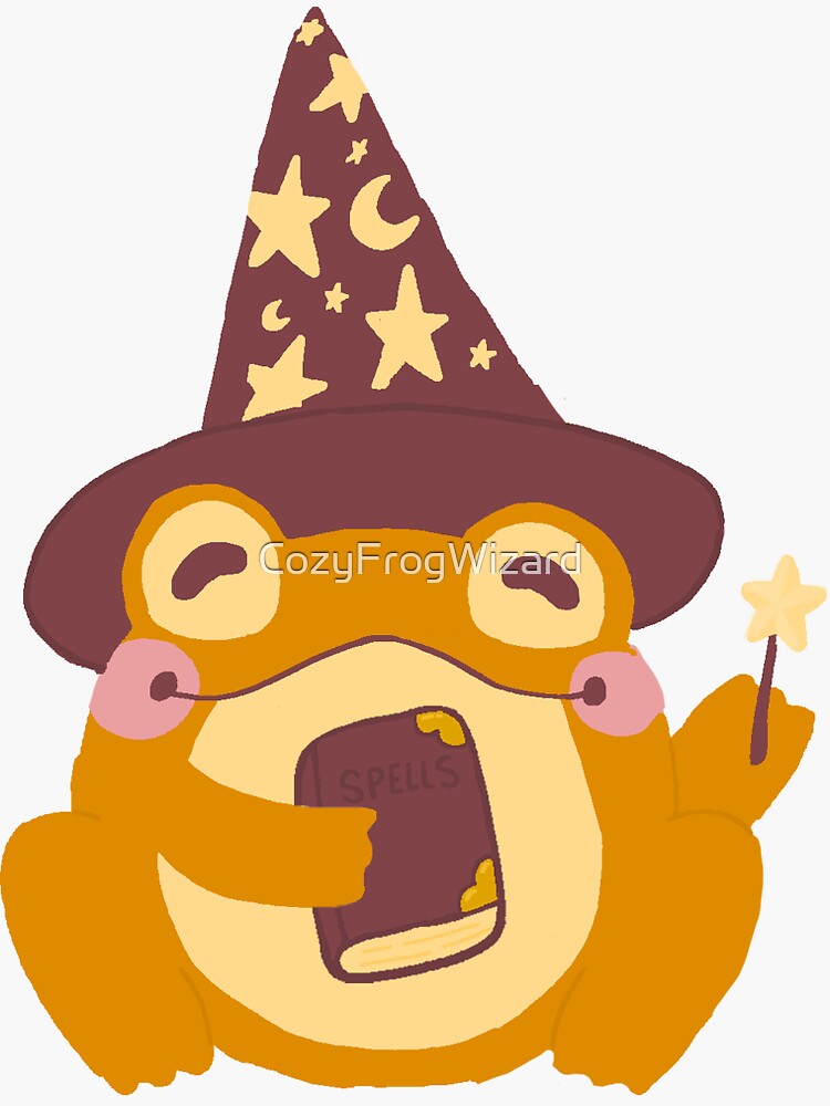 "Cute Frog Wizard" Sticker for Sale by CozyFrogWizard | Redbubble