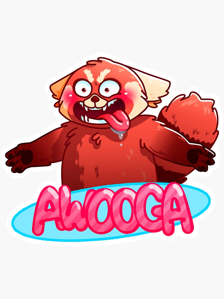 "Turning Red "Awooga" Graphic" Sticker by Caprart | Redbubble
