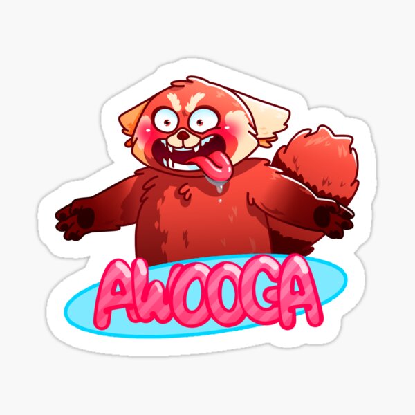 "Turning Red "Awooga" Graphic" Sticker by Caprart | Redbubble