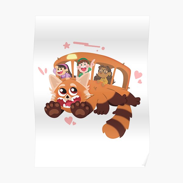 "Red Panda Bus" Poster for Sale by LeelaLand | Redbubble