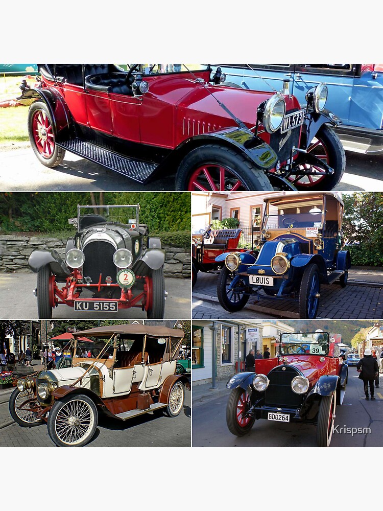 "Oldish Classic Vintage Cars Montage Set #8" Sticker by Krispsm | Redbubble