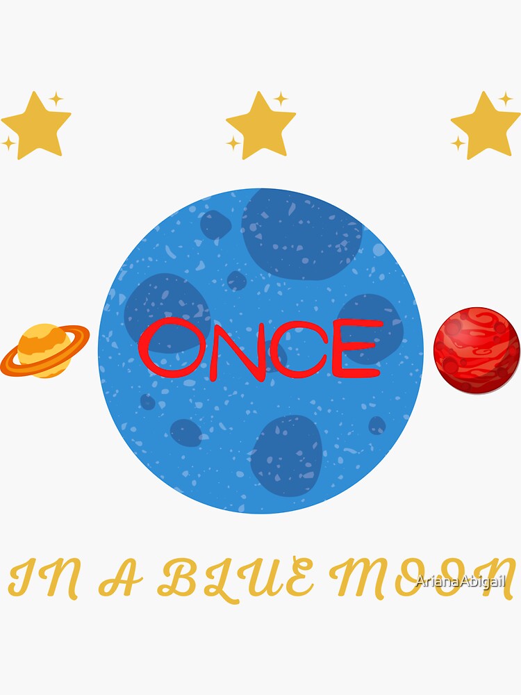 "Funny Blue Moon Cartoon" Sticker by ArianaAbigail | Redbubble