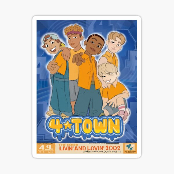 "4Town Illustrated Poster" Sticker by DesignAnchor | Redbubble