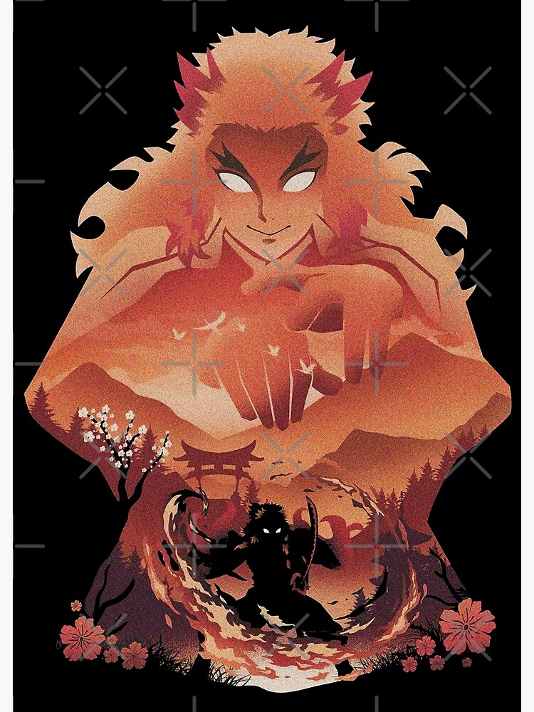 "Rengoku Kyojuro Orange Illustration - Demon Slayer Japanese Anime ...