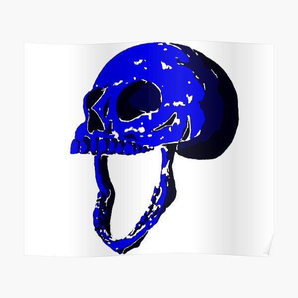 "blue colorsplash skull" Poster for Sale by CHILIBOY | Redbubble
