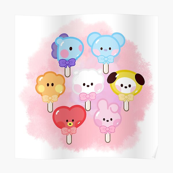 "BTS - Baby BT21 My Little Buddy Lollipop / Popsicle" Poster for Sale ...