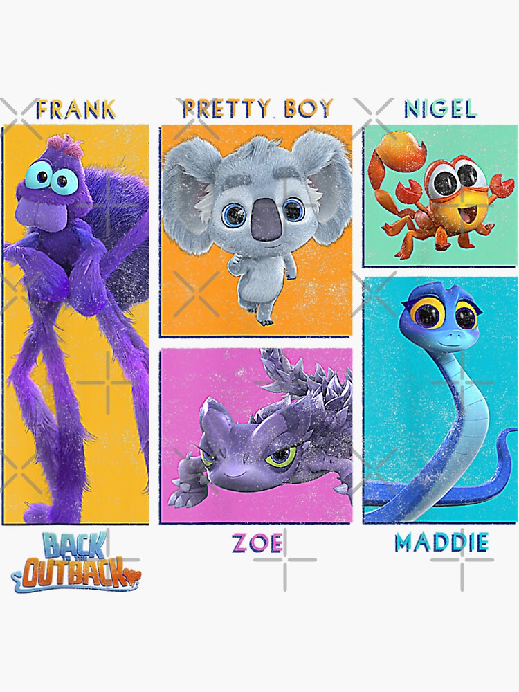 "Back To The Outback Character Panels" Sticker by icecoconut | Redbubble