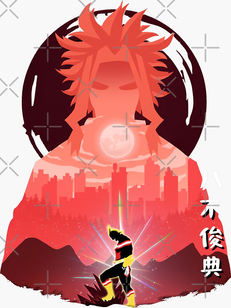 Pegatina «Ilustración de All Might Red - My Hero Academia: Boku No Hiro ...