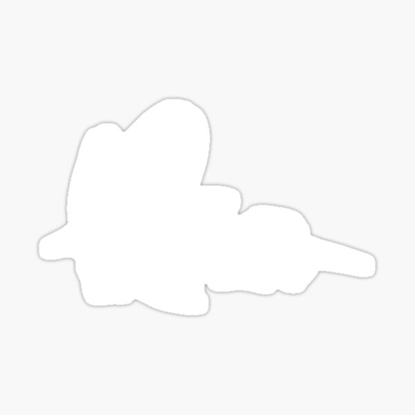"Qubeley Flying Outline White" Sticker by MossLoves | Redbubble