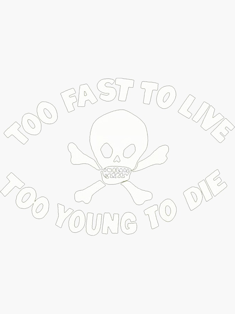 "Too Fast To Live Too Young To Die" Sticker by briellegabriel | Redbubble