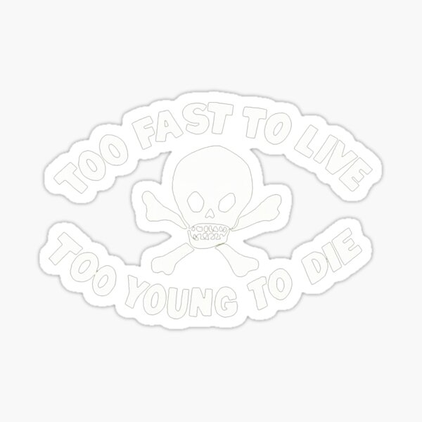 "Too Fast To Live Too Young To Die" Sticker by briellegabriel | Redbubble