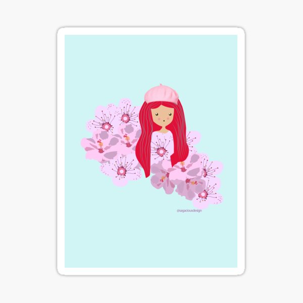 "Girl on flowers " Sticker for Sale by SagaciousDesign | Redbubble