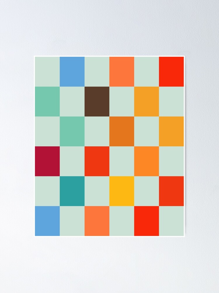 "70s Retro Aesthetic Rainbow Checkerboard" Poster for Sale by urbfox ...