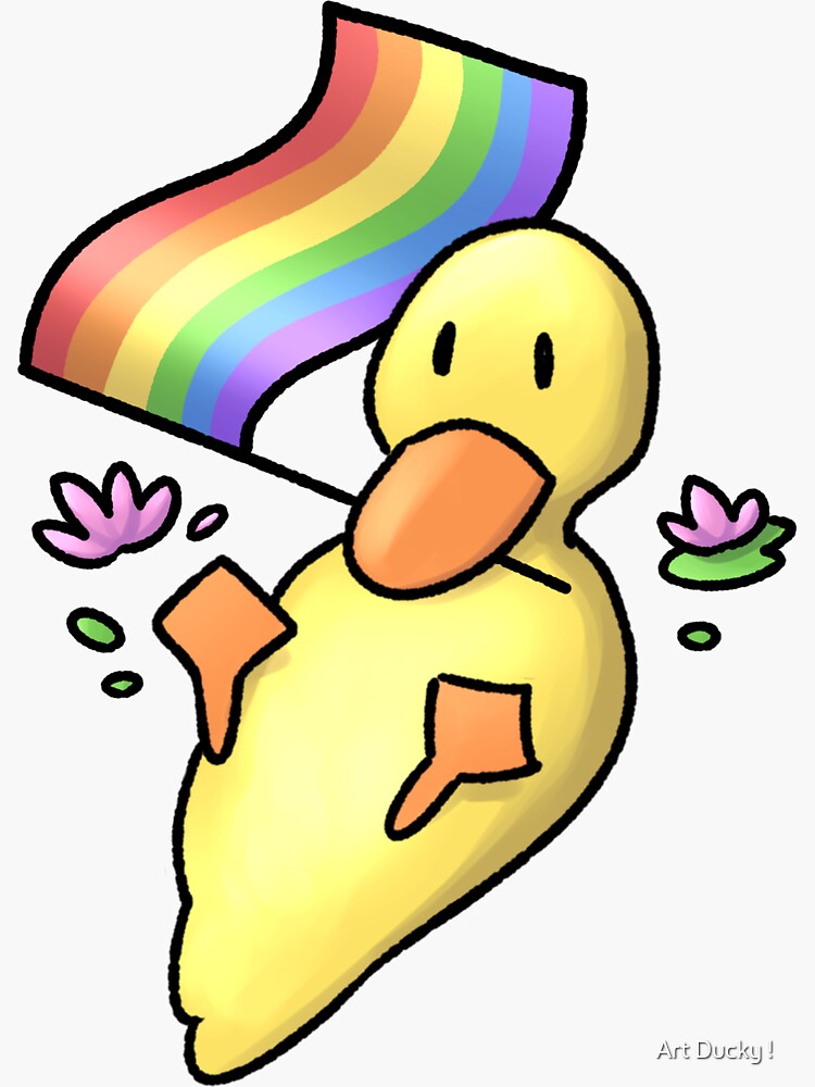 "Gay Pride duck" Sticker by Schwebs | Redbubble